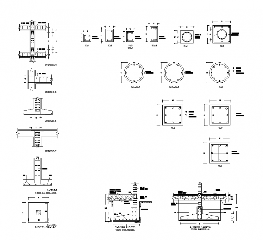 RCC Column And Beam Section With Slab Drawing - Cadbull